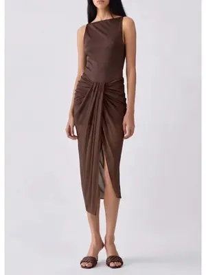 Jacquemus Draped Asymmetric Hem Skirt - Brown