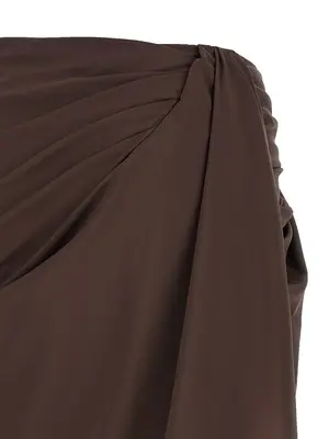 Jacquemus Draped Asymmetric Hem Skirt - Brown