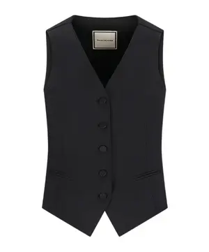Tagliatore Sleeveless V-neck Waistcoat - Black