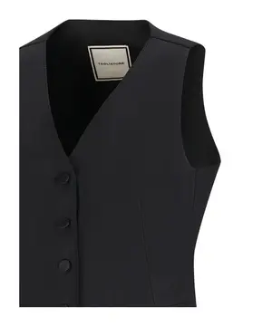 Tagliatore Sleeveless V-neck Waistcoat - Black