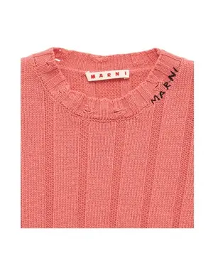Marni Viscose Blend Knit Sweater With Embroidered Logo