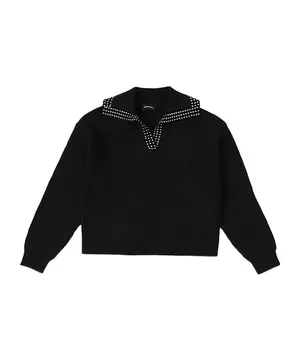 Monnalisa Embellished Poly Blend Knit Sweater