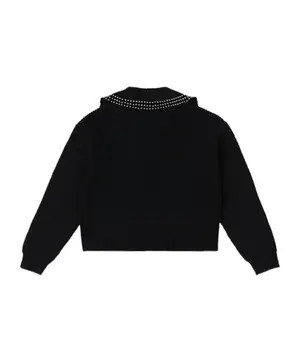 Monnalisa Embellished Poly Blend Knit Sweater