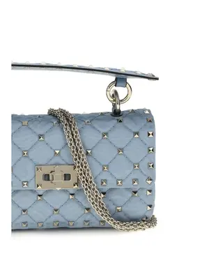 Valentino Garavani Rockstud Spike Shoulder Bag - Blue