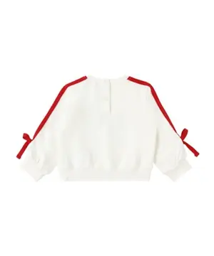 Monnalisa Minnie Print Cotton Blend Sweatshirt - White