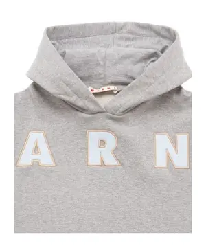 Marni Logo Hooded Cotton Sweatshirt - Gray