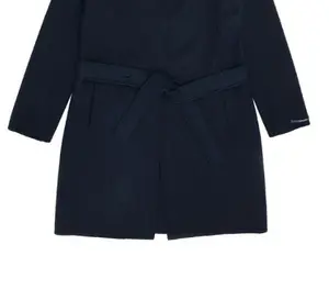 Max Mara Logo Wool Belted Coat - Blue