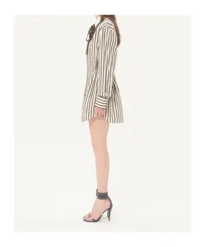 Valentino Garavani Striped Dress With Bow Detail - White
