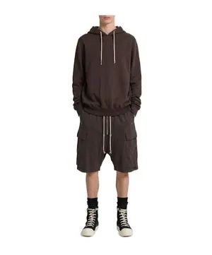Rick Owens Oversized Hooded Cotton Sweatshirt