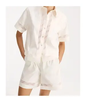 Marella Lace-adorned Cotton Poplin Shirt