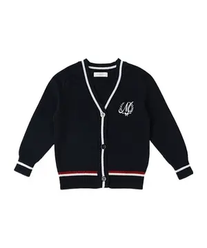 Monnalisa Cotton Knit Cardigan With Embroidered Detail
