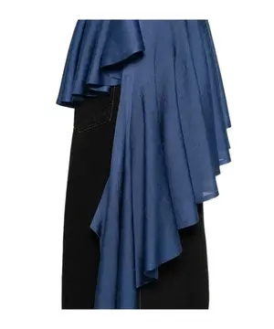 Alaïa Asymmetrical Ruffled Sleeveless Top