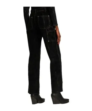 Stella McCartney Velvet Denim Workwear Straight Leg Pants