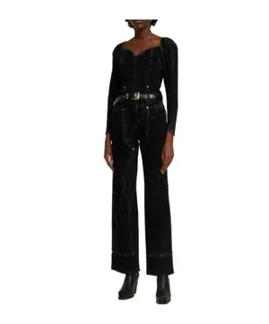 Stella McCartney Velvet Denim Workwear Straight Leg Pants