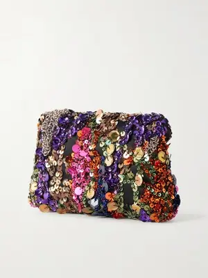 Dries Van Noten Sequined Beaded Clutch