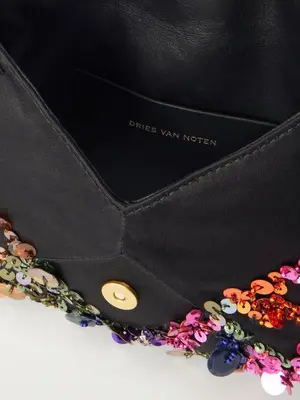Dries Van Noten Sequined Beaded Clutch