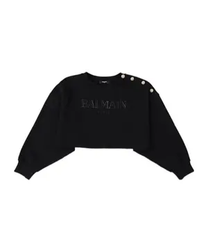 Balmain Cropped Sweatshirt With Logo Detail