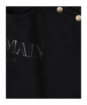 Balmain Cropped Sweatshirt With Logo Detail