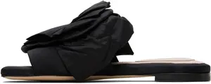 Simone Rocha Floral Appliqué Square Toe Open Toe Slippers
