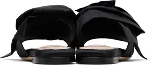 Simone Rocha Floral Appliqué Square Toe Open Toe Slippers