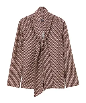 JOSEPH Adele Printed Silk Blend Blouse - Ruby Combo
