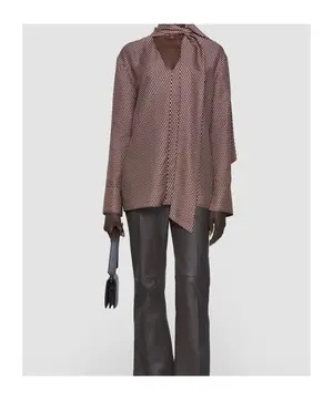 JOSEPH Adele Printed Silk Blend Blouse - Ruby Combo