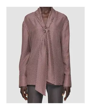 JOSEPH Adele Printed Silk Blend Blouse - Ruby Combo