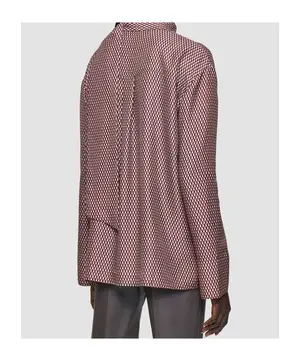 JOSEPH Adele Printed Silk Blend Blouse - Ruby Combo