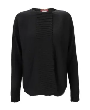Max Mara Round Neck Knitted Cardigan - Black