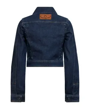 MARINE SERRE Cropped Moon Print Denim Jacket