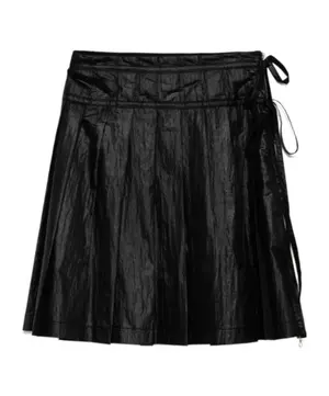 LOW CLASSIC Pleated Zipper Skirt - Black