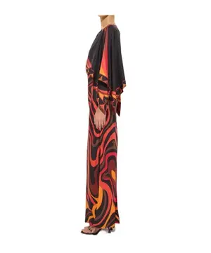 Emilio Pucci Marmo Cape Maxi Dress - Black