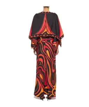 Emilio Pucci Marmo Cape Maxi Dress - Black