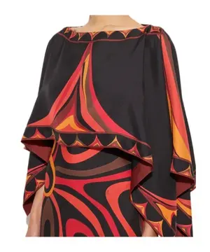 Emilio Pucci Marmo Cape Maxi Dress - Black