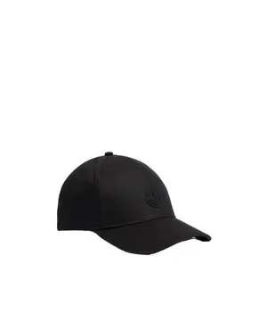 Moncler Logo Cotton Gabardine Baseball Cap