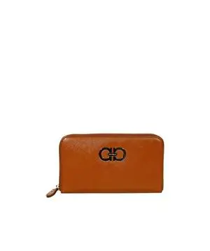 FERRAGAMO Logo Details Wallet - Brown