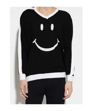 Moschino Smiley Intarsia V-neck Sweater