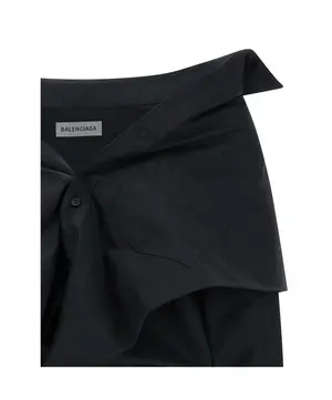Balenciaga Off-the-shoulder Cropped Cotton Shirt