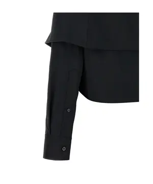 Balenciaga Off-the-shoulder Cropped Cotton Shirt