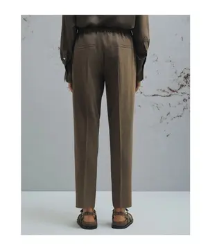 Marella Stretch Viscose And Linen Slim Cut Trousers