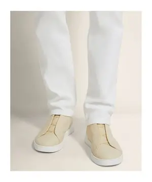 Zegna Triple Stitch Slip-on Sneakers - Light Yellow