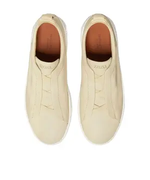 Zegna Triple Stitch Slip-on Sneakers - Light Yellow