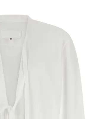 MAISON MARGIELA V-neck Poplin Shirt - White