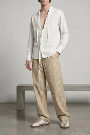 MAISON MARGIELA V-neck Poplin Shirt - White