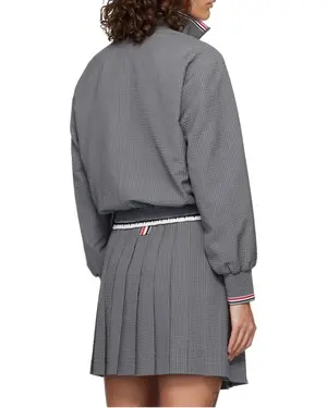 Thom Browne Zip-fastening Patch-detailed Jacket - Light Gray