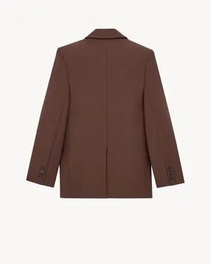 Saint Laurent Double-breasted Blazer - Chocolate-colored