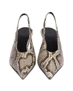 Khaite Bella Python-print Slingback Pumps - Nude