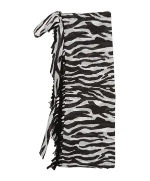 Attico Zebra Print Tasseled Skirt
