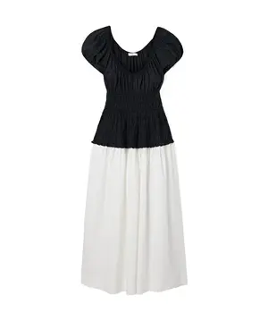 DÔEN Two-tone Pleated Midi Dress - No