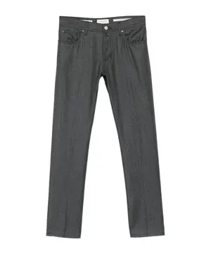 Jacob Cohen Virgin Wool Straight-leg Trousers - Grey